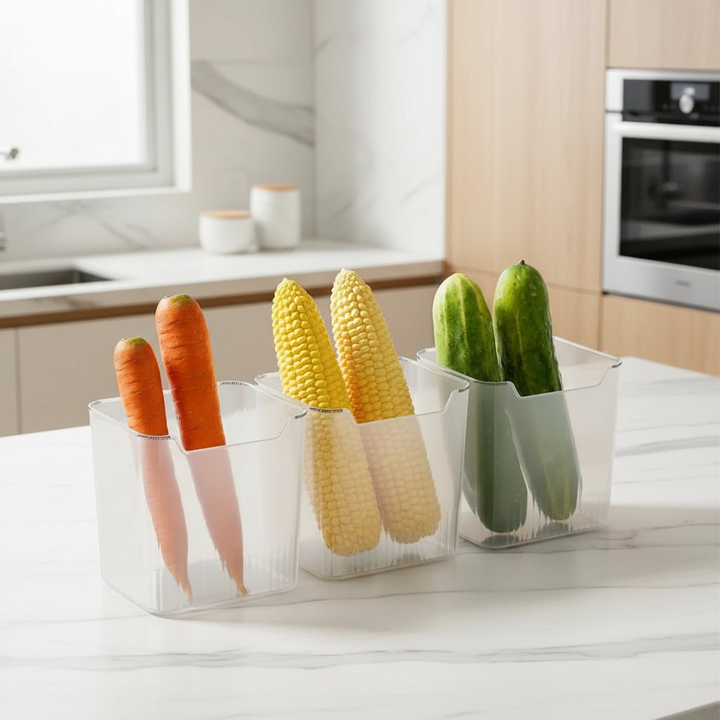 CHILLKEEP Clear Fridge Organizer Boxes | Durable PP Containers for ...