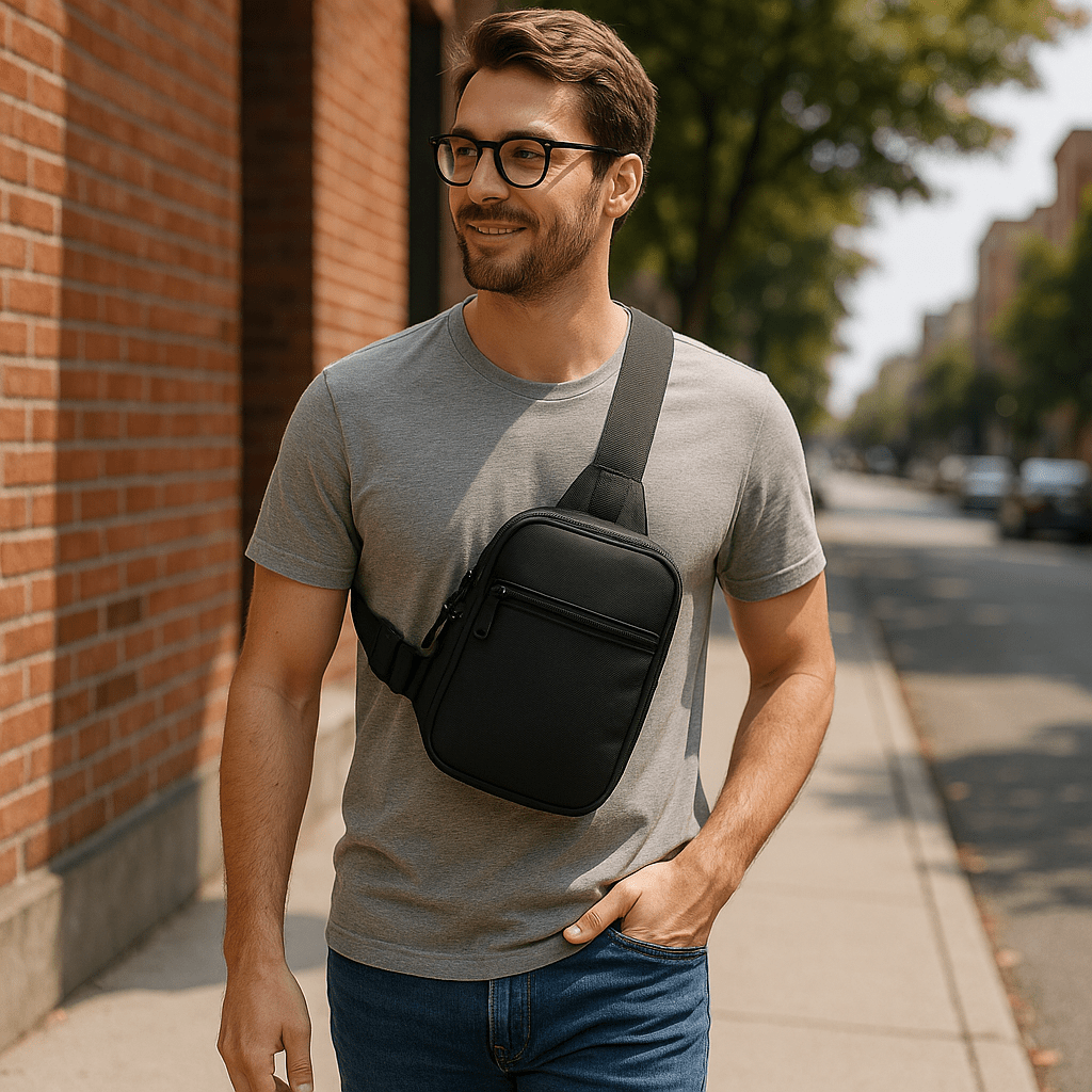 SLIMVOY | Compact Travel Sling Bag | Adjustable Crossbody Strap ...